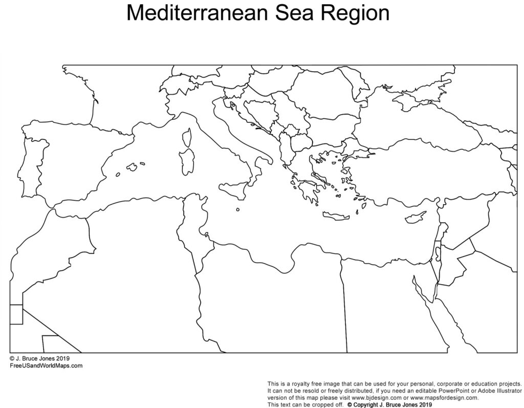 30 Blank Map Of The Mediterranean Maps Database Source | Adams ...