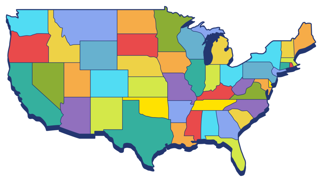5 Best All 50 States Map Printable Printablee | Adams Printable Map