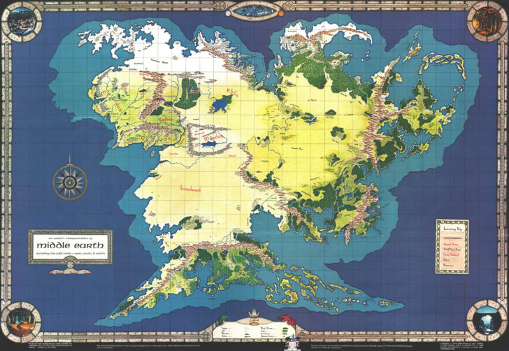 A Complete Map Of Middle Earth 7970 X 5500 MapPorn | Adams Printable Map