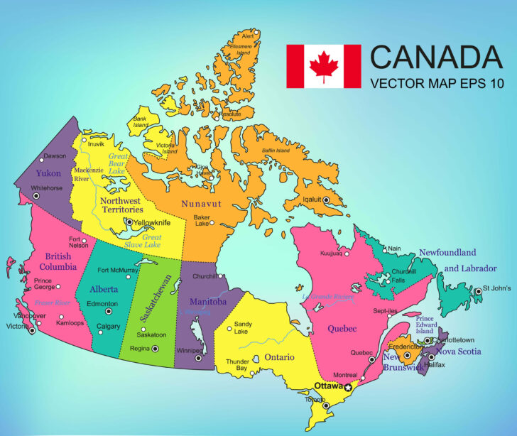 A Map Of Canada With Provinces And Capitals WORLD MAPS New Canada Map ...