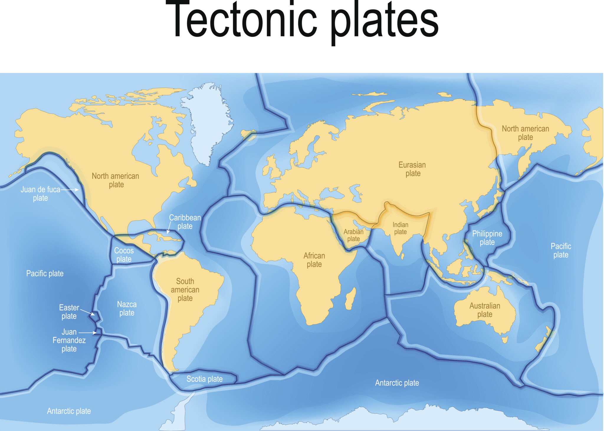 A Map Of Tectonic Plates And Their Boundaries | Adams Printable Map