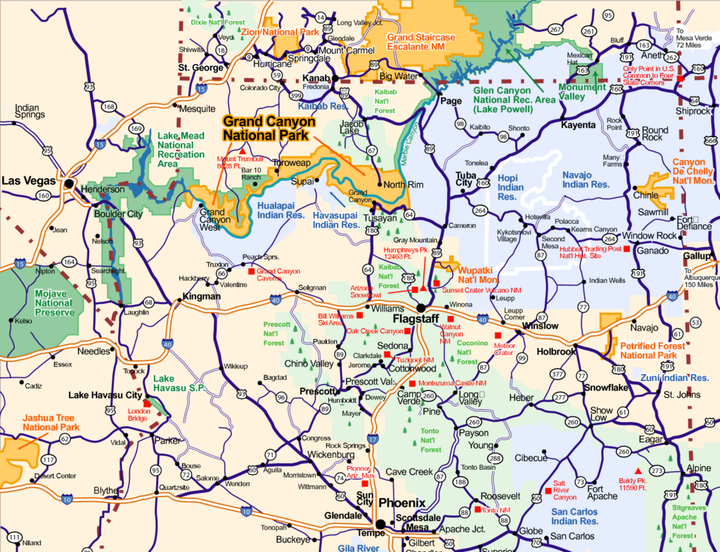 Arizona Road Map With Cities Map Arizona Map Printable Maps | Adams ...