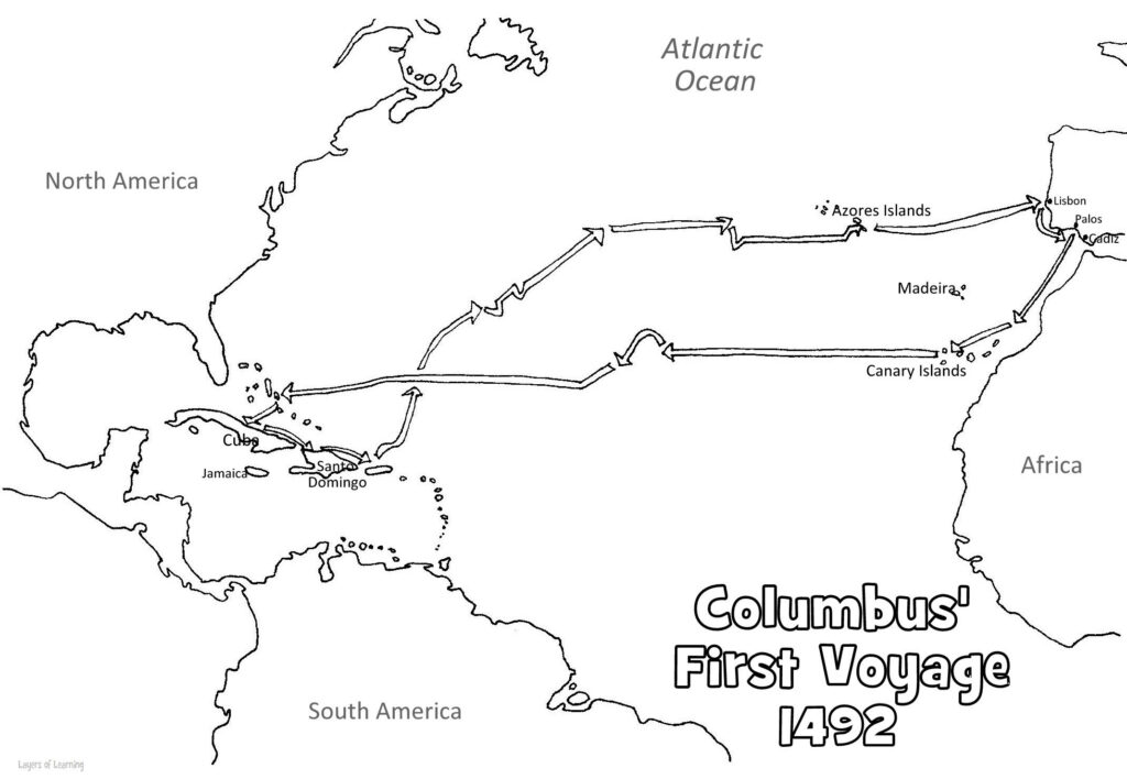 Christopher Columbus Coloring Page Map Google Search Christopher ...