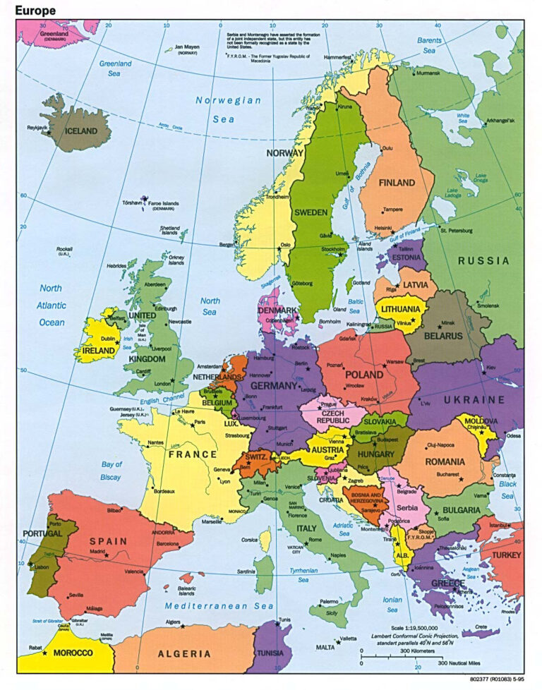 Detailed Political Map Of Europe Europe Detailed Political Map | Adams ...