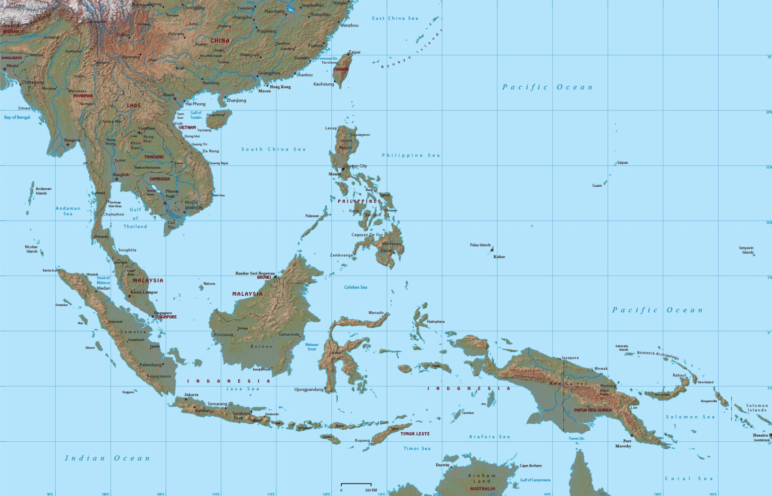 Download Free Printable Southeast Asia Map World Map With Countries ...