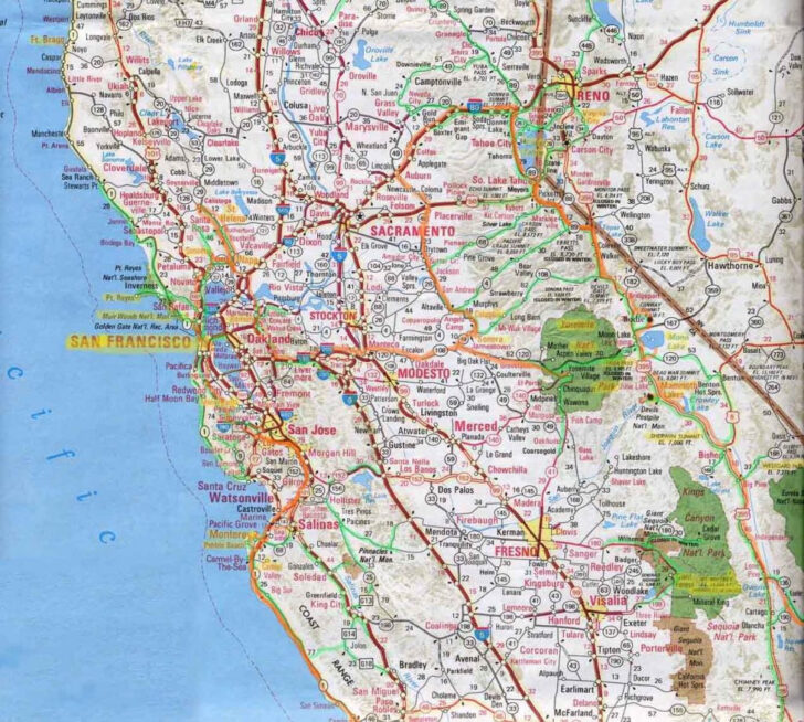 Driving Map Of California Lgq Printable Road Map Of Southern | Adams ...