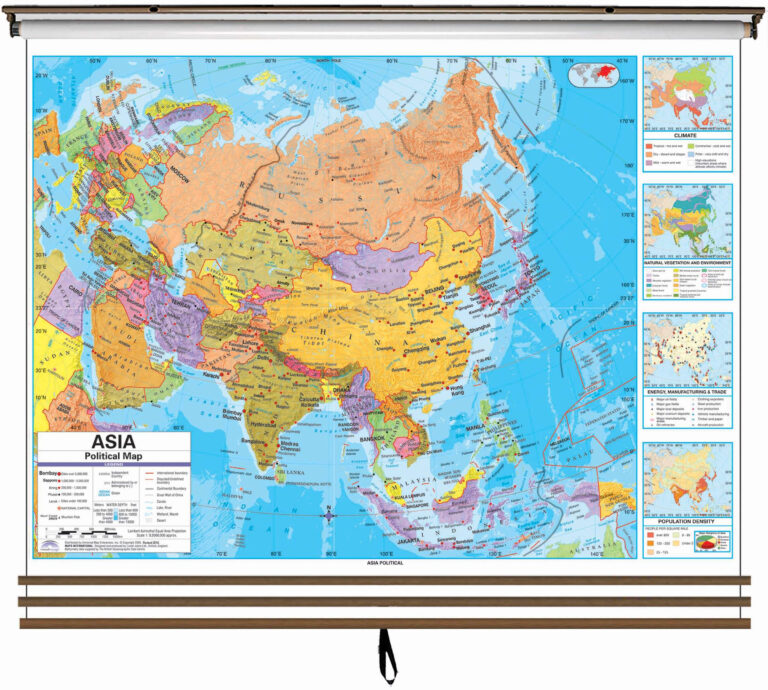 Eastern Hemisphere Advanced Political Wall Map Set On Roller W | Adams ...