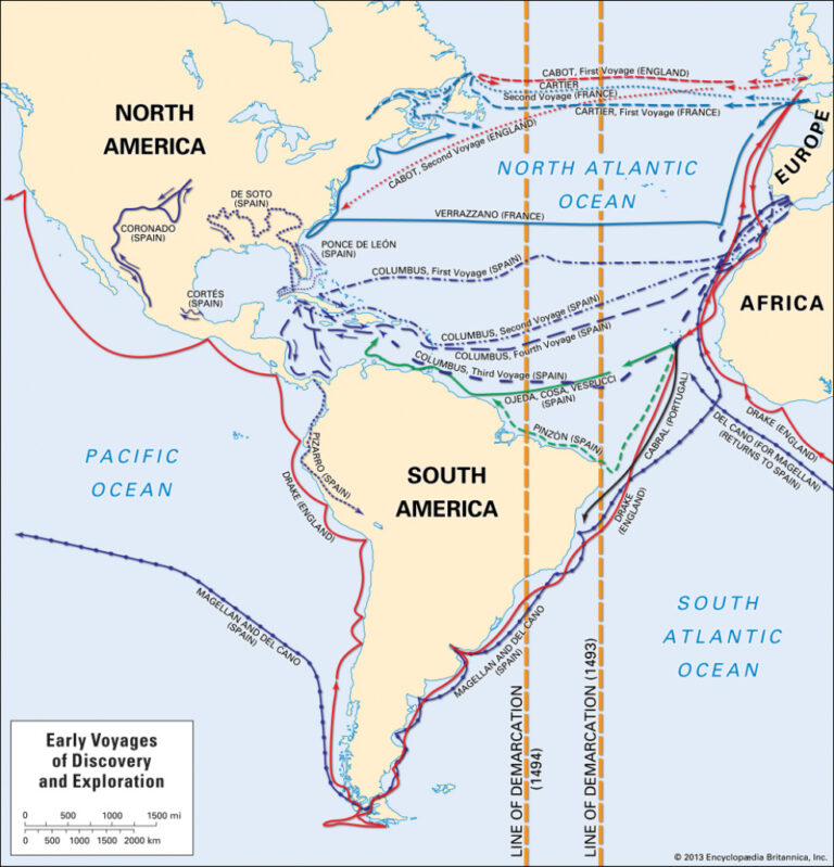 Printable Map Of Christopher Columbus Voyages | Adams Printable Map