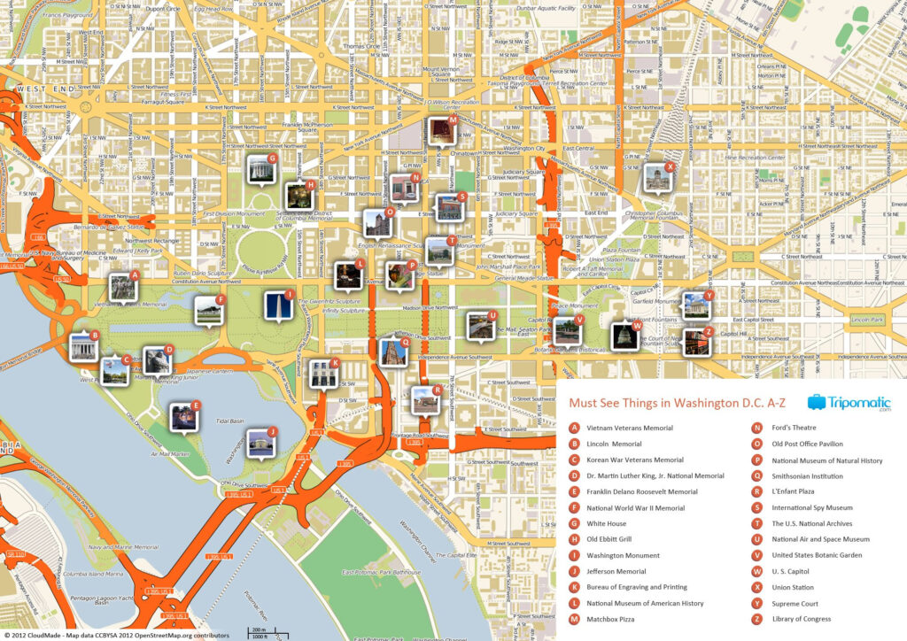 Free Printable Washington Dc Map | Adams Printable Map