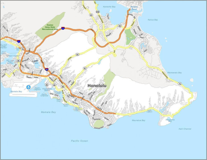 Honolulu Map Hawaii GIS Geography | Adams Printable Map