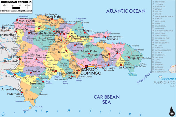 Large Detailed Administrative And Political Map Of Dominican Republic ...
