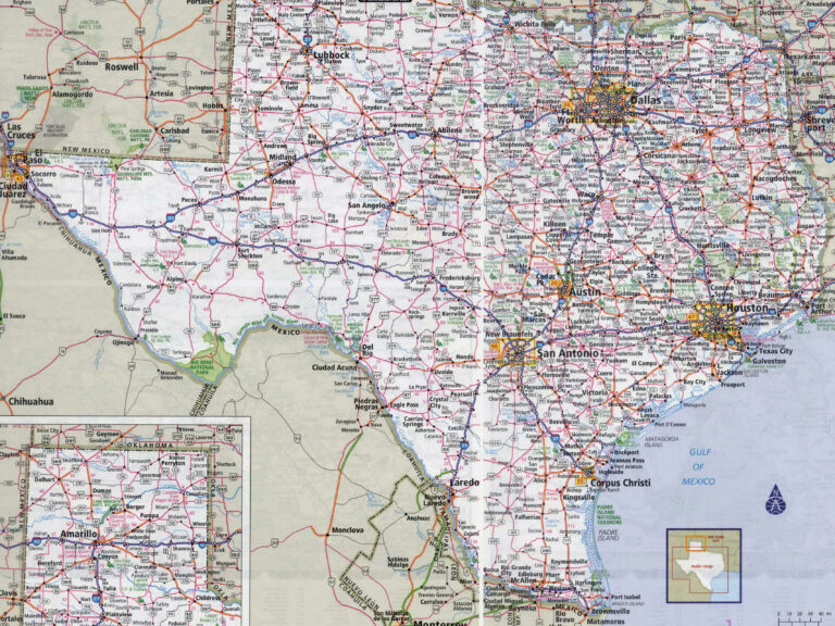 Large Roads And Highways Map Of Texas State With All Cities Vidiani ...