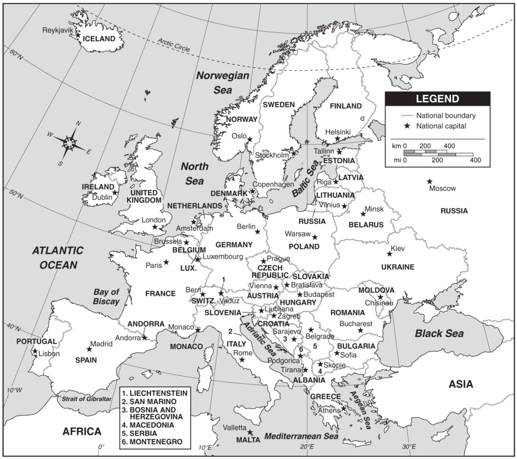 Map Of Europe With Capitals Mapsof | Adams Printable Map