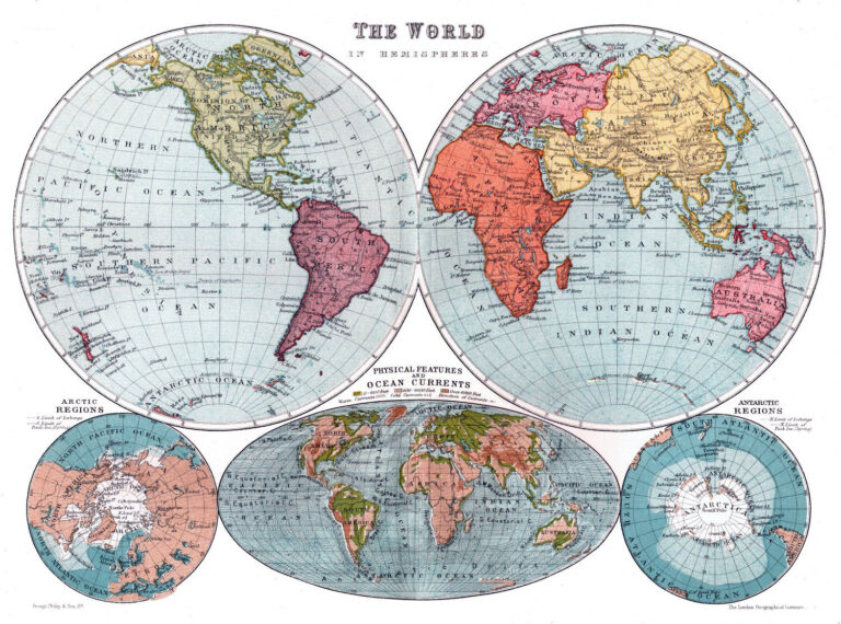 Printable World Map With Hemispheres | Adams Printable Map