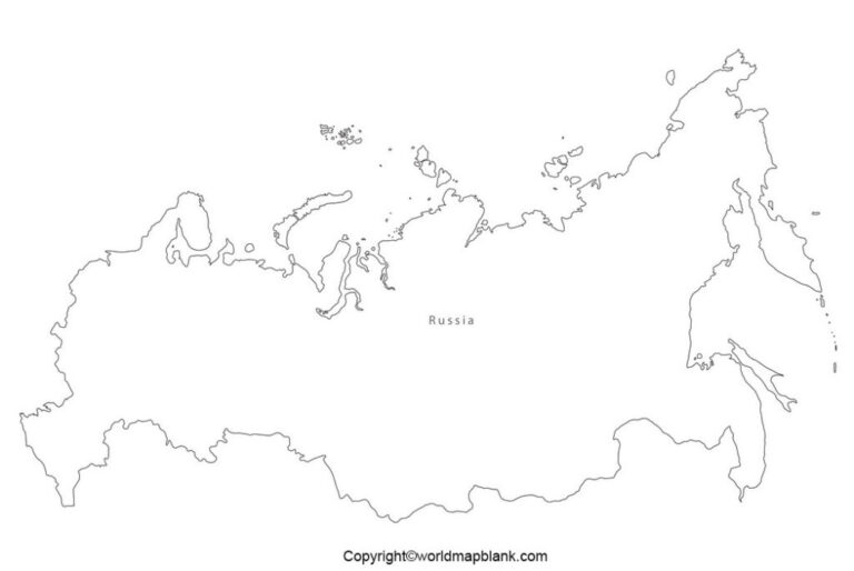 Printable Blank Map Of Russia Outline Transparent PNG Map | Adams ...