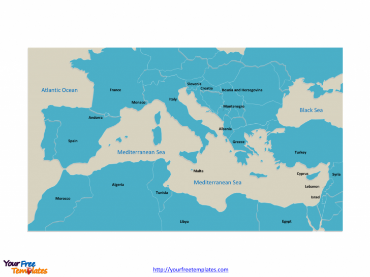 Printable Map Of The Mediterranean Sea Area Printable Maps | Adams ...
