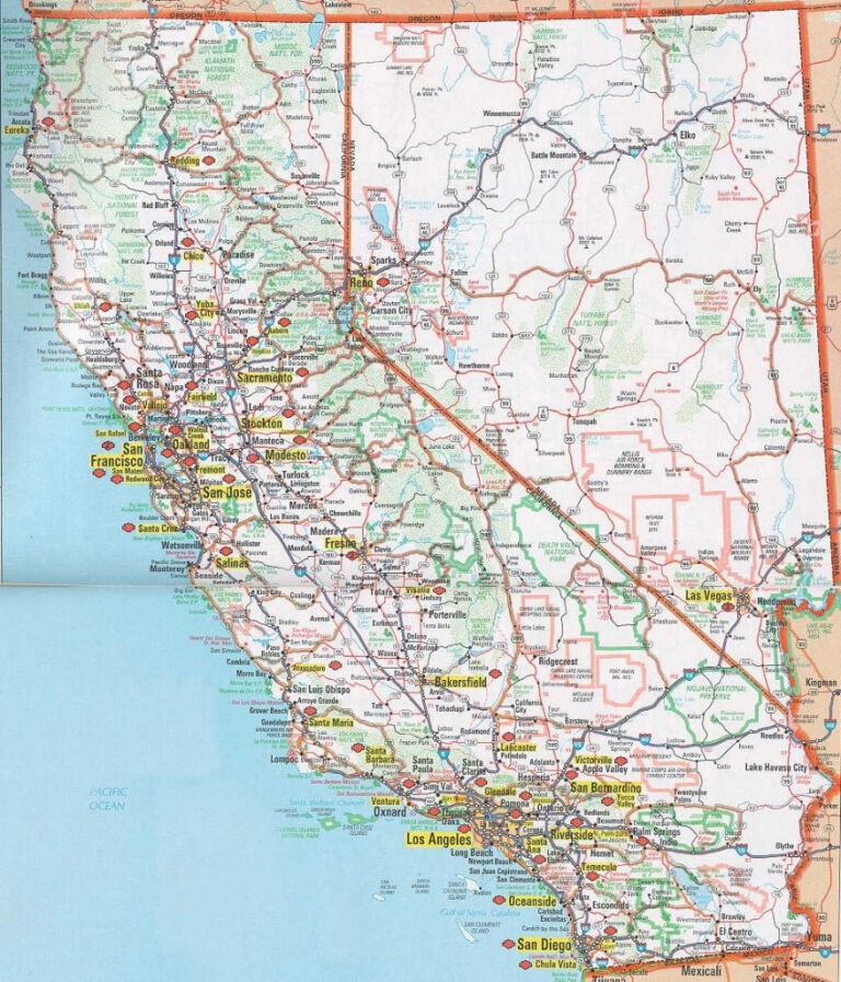 Printable Road Map Of Southern California Printable Maps | Adams ...
