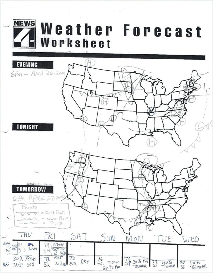 Reading Weather Maps Worksheet Weather Worksheets For 3rd Grade | Adams Printable Map
