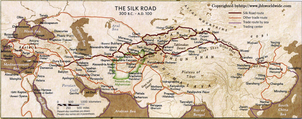 Silk Road Maps 2021 Useful Map Of The Ancient Silk Road Routes | Adams ...