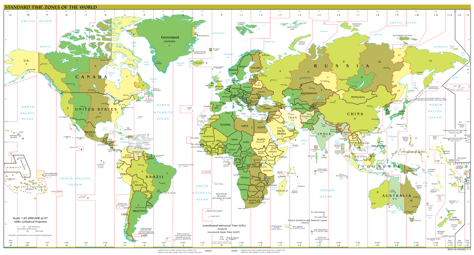 Standard Time Zones For 2012 Time Zone Map World Time Zones | Adams ...