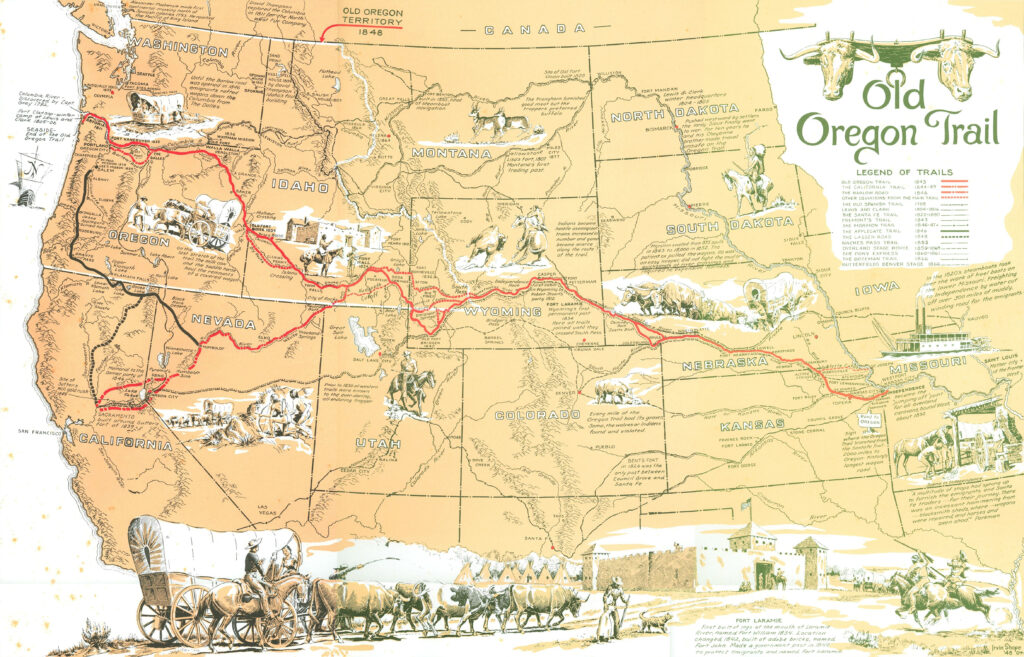 Map Of The Oregon Trail | Adams Printable Map
