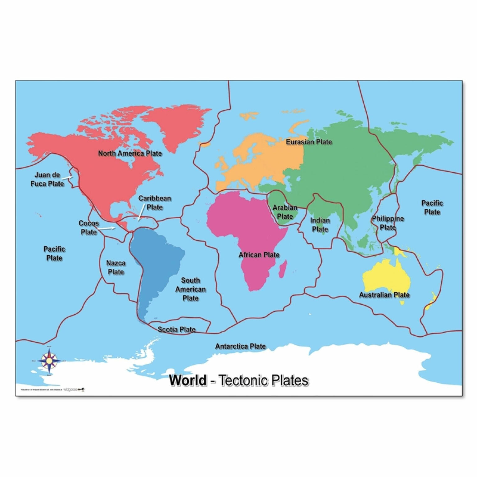 Tectonic Plates World Map Wildgoose Education Tectonic Plates Map ...