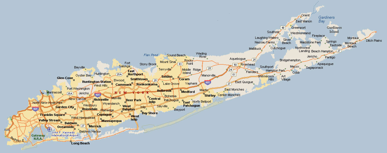 Map Of Eastern Long Island