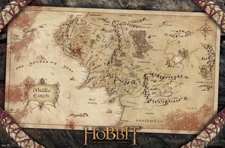 The Hobbit Map Movie Poster 24x36 Inch Walmart Walmart | Adams ...