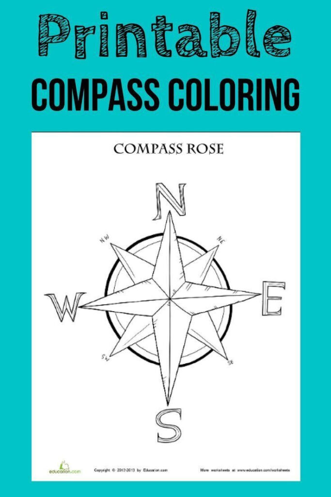 Using A Compass Rose Worksheet Pass Rose Coloring Page Compass Rose ...