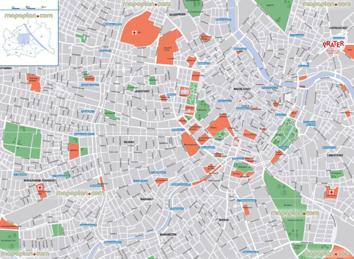 Vienna Map Detailed Map With Street Names Neighbourhood Districts ...