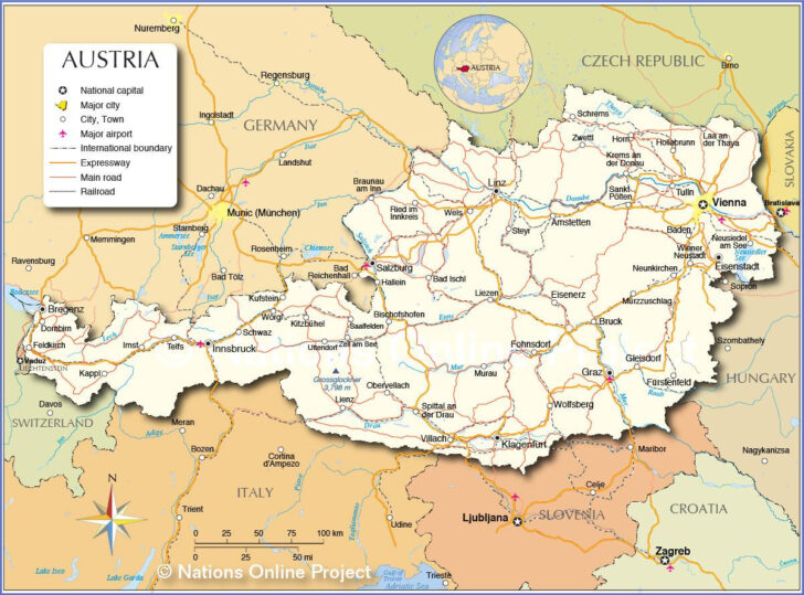 Austria Map Cities Map Of Austria With Cities And Towns Western | Adams ...