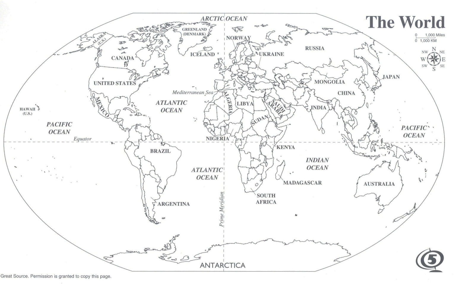 Black And White World Map With Continents Labeled Best Of Printable ...