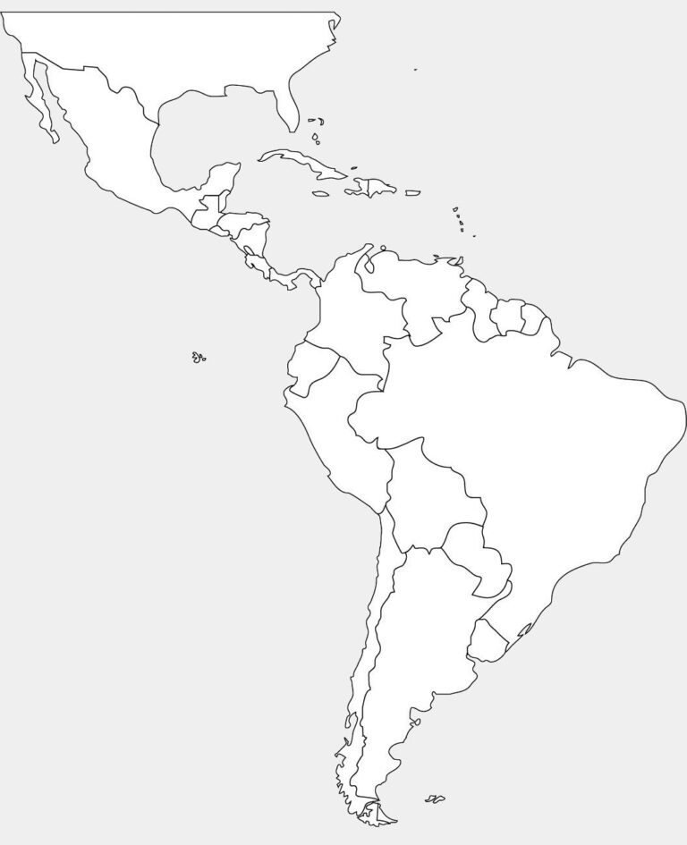Blank Map Of North And South America Latin America Map North America ...
