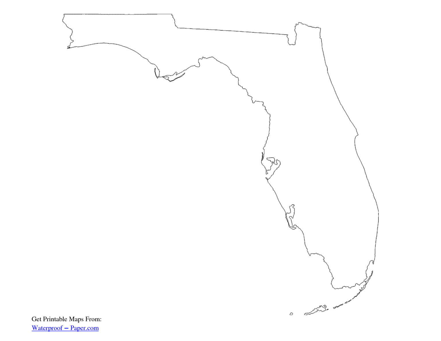 Blank Printable Florida Maps Map Of Florida Florida Outline Florida ...