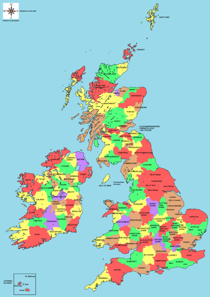 British Counties | Adams Printable Map