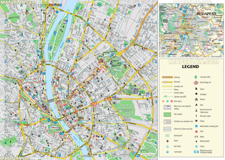 Budapest Maps Top Tourist Attractions Free Printable City Street ...