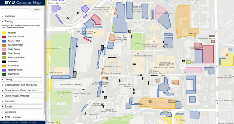 Directions Maps Mechanical Engineering In Byu Campus Map Printable ...