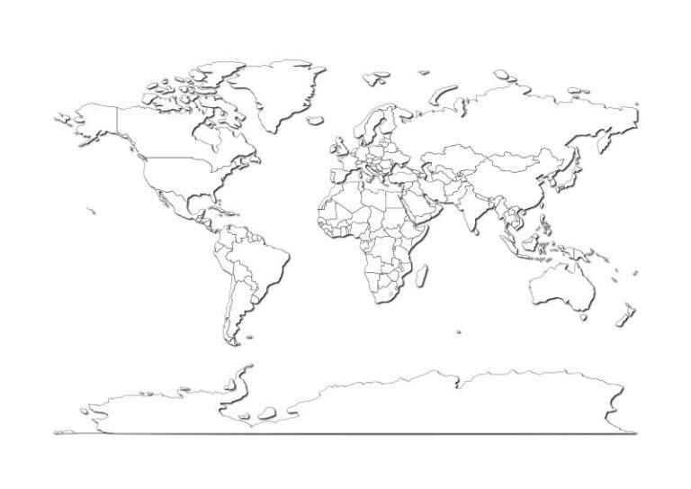 Free Large Printable World Map PDF With Countries World Map With ...