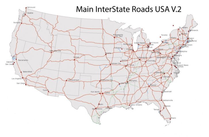 Free Printable United States Road Map Printable US Maps | Adams ...