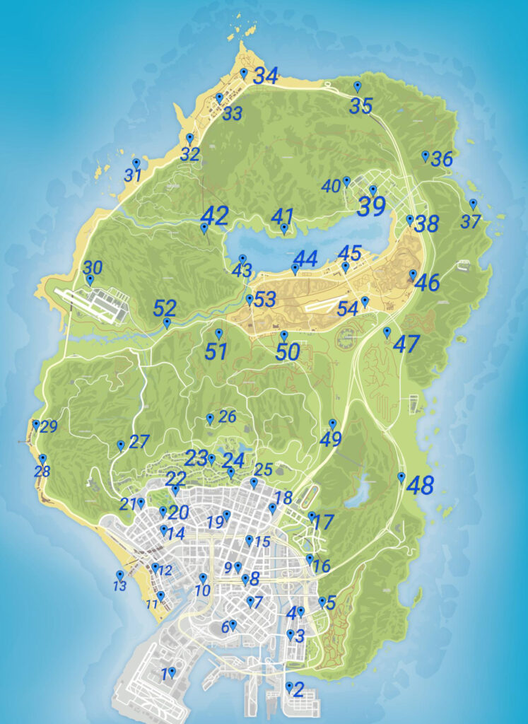 Gta V Online Card Locations Map | Adams Printable Map