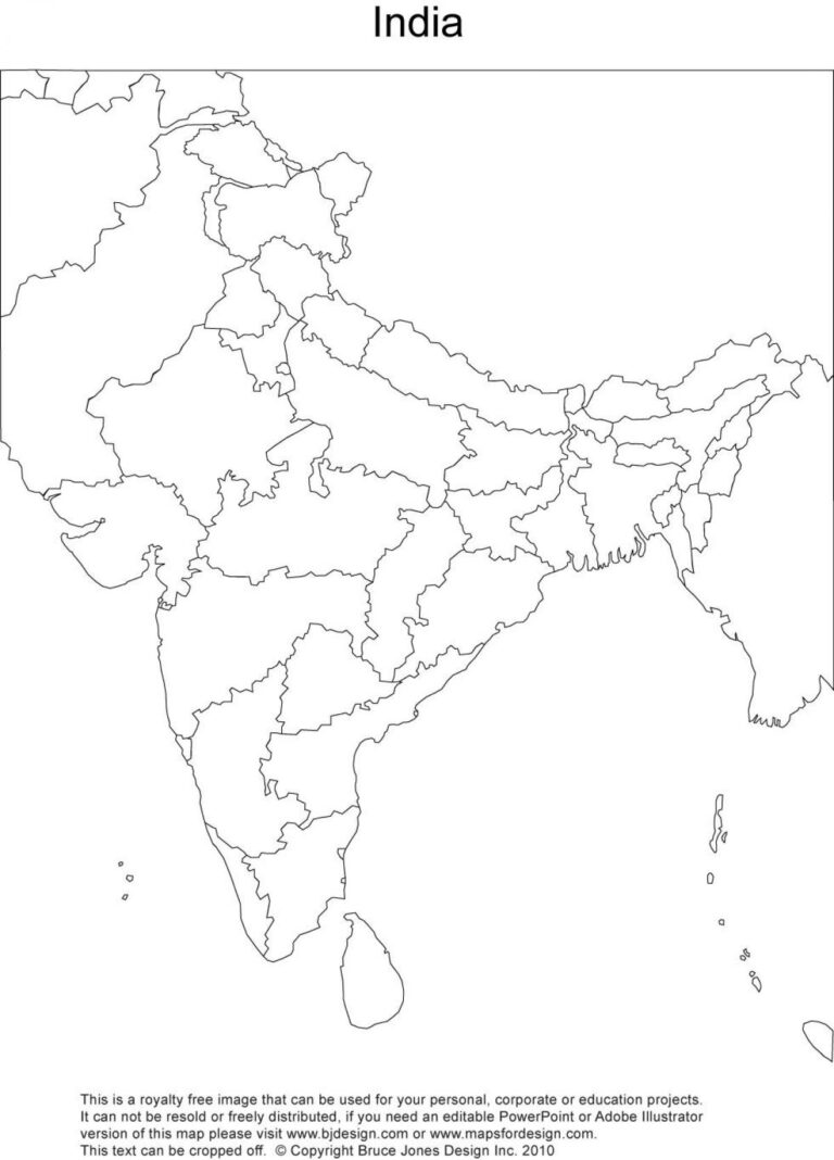 India Physical Map Blank Outline Blank Outline Physical Map Of India ...