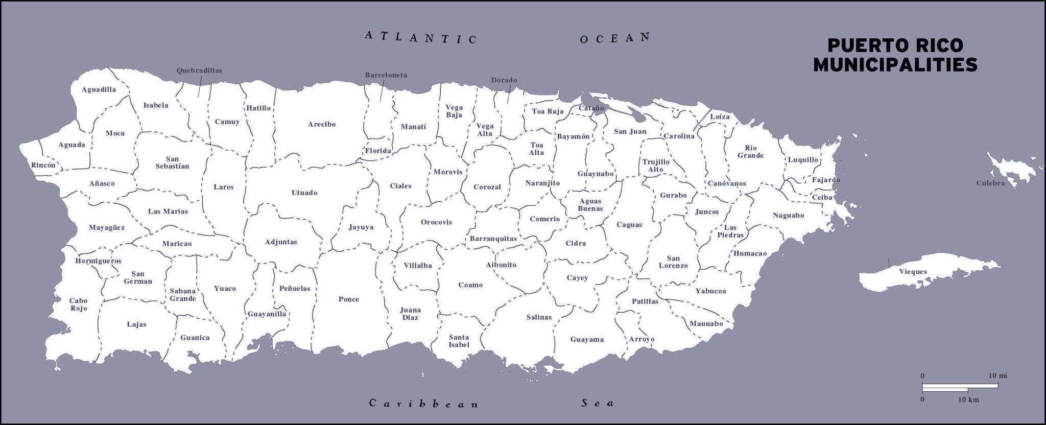 Large Detailed Administrative Map Of Puerto Rico Puerto Rico Large ...