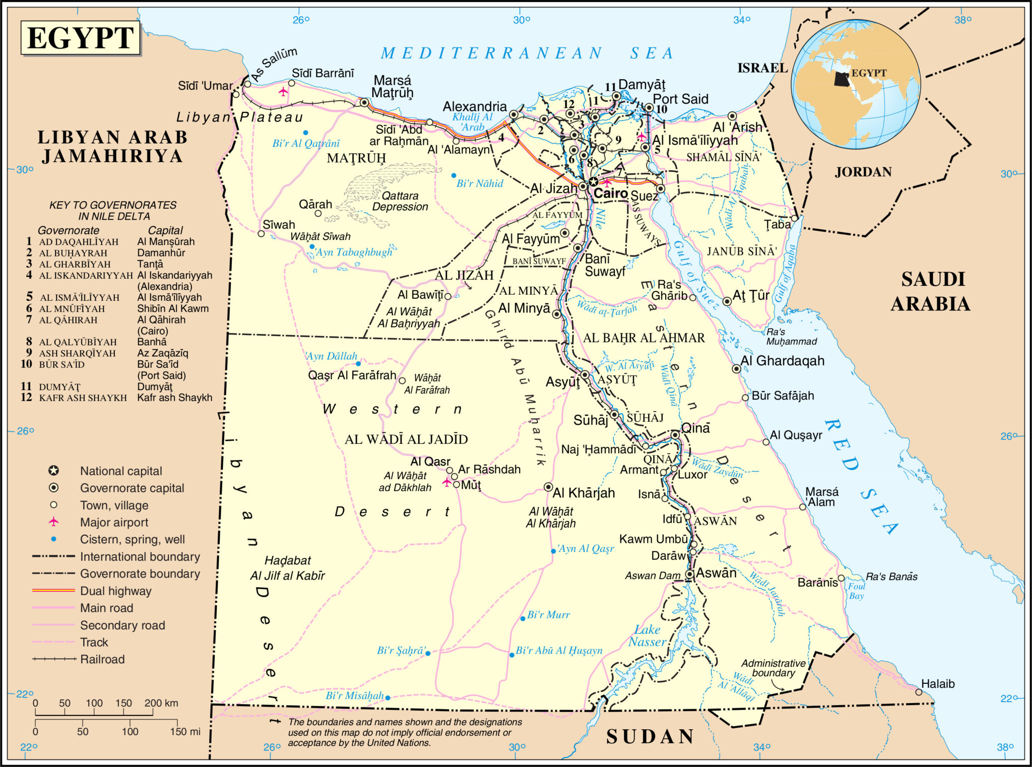 Large Detailed Political And Administrative Map Of Egypt With All ...