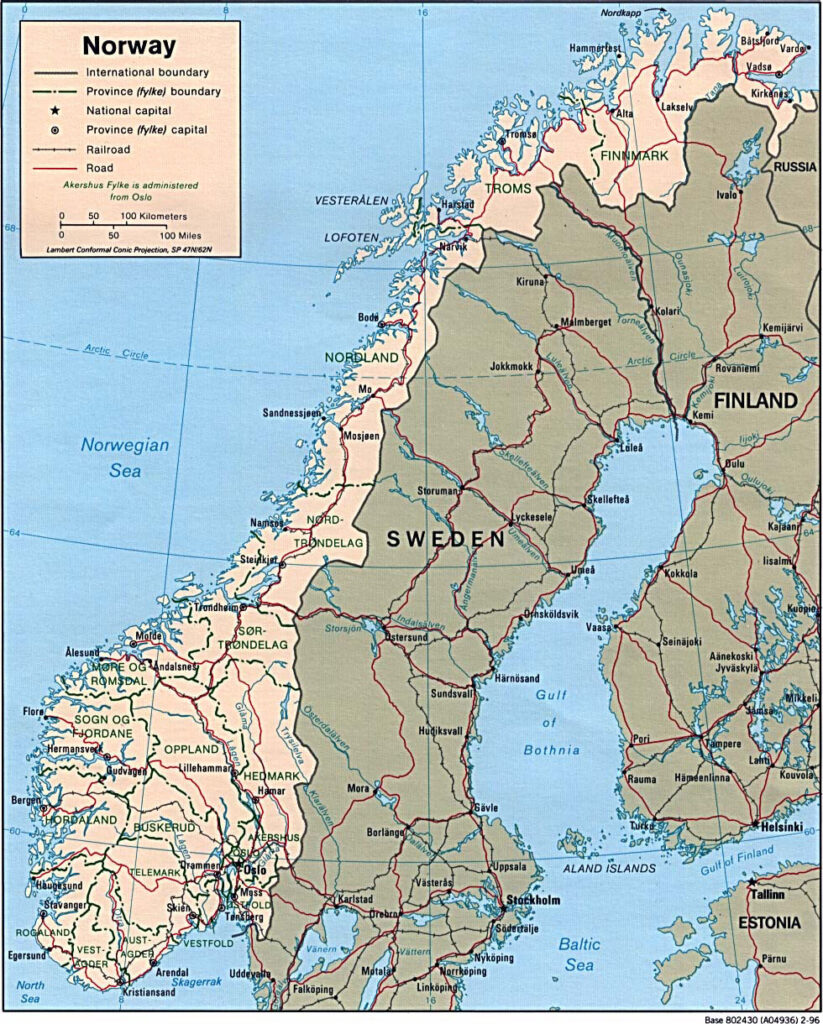 Large Detailed Political And Administrative Map Of Norway With Cities ...