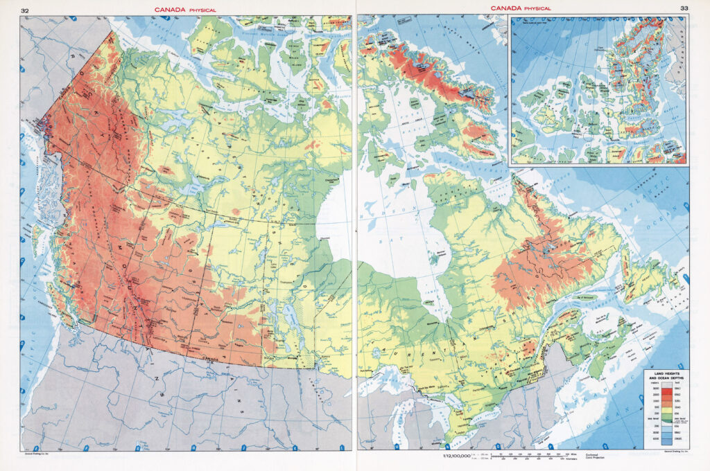 Large Scale Physical Map Of Canada Canada Large Scale Physical Map ...