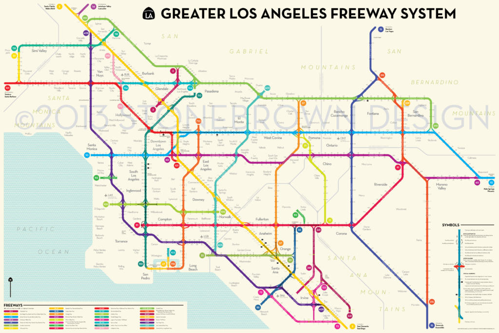 Los Angeles Freeways | Adams Printable Map