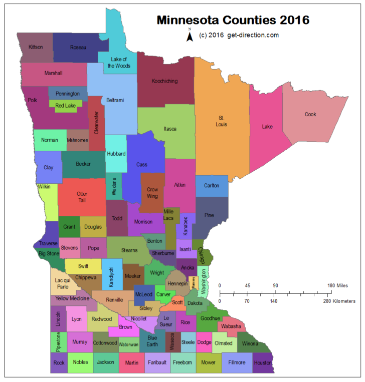Map Of Minnesota Counties | Adams Printable Map