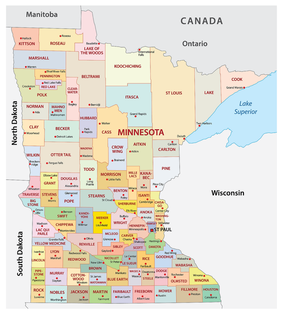 Minnesota Maps Facts World Atlas | Adams Printable Map