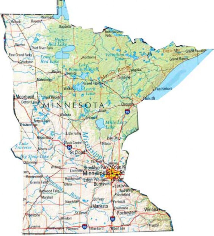 Mn State Map Of Cities Printable Map | Adams Printable Map