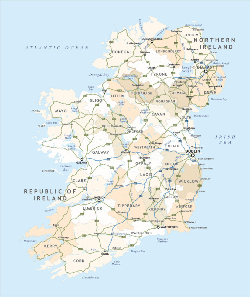 Printable Map Of Ireland | Adams Printable Map